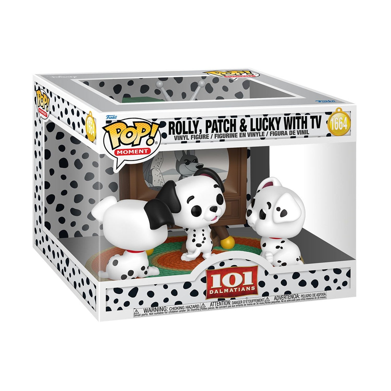 Funko Pop! Moment: 101 Dalmatians - Rolly, Patch, & Lucky with TV #1664 ...